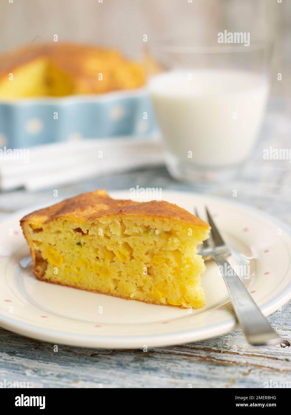 Corn bread slice on plate Stock Photo - Alamy