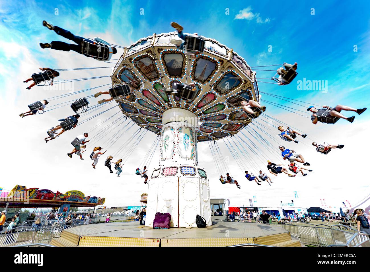 Chair-O-Planes Funfair ride at the Village Green, during the 2022 ...