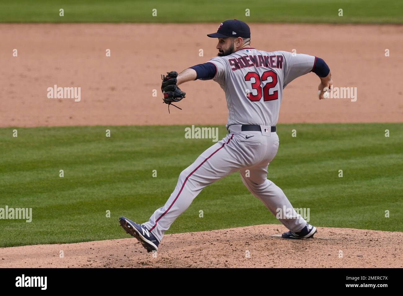 Minnesota Twins starting pitcher Matt Shoemaker throws during the fifth ...