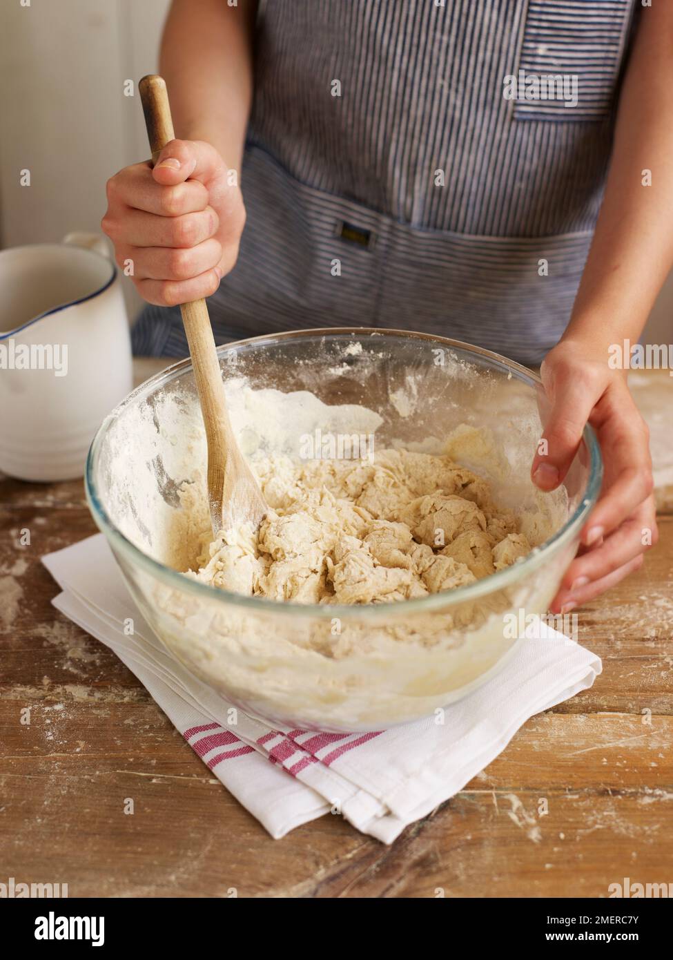 Making pizza dough Stock Photo - Alamy