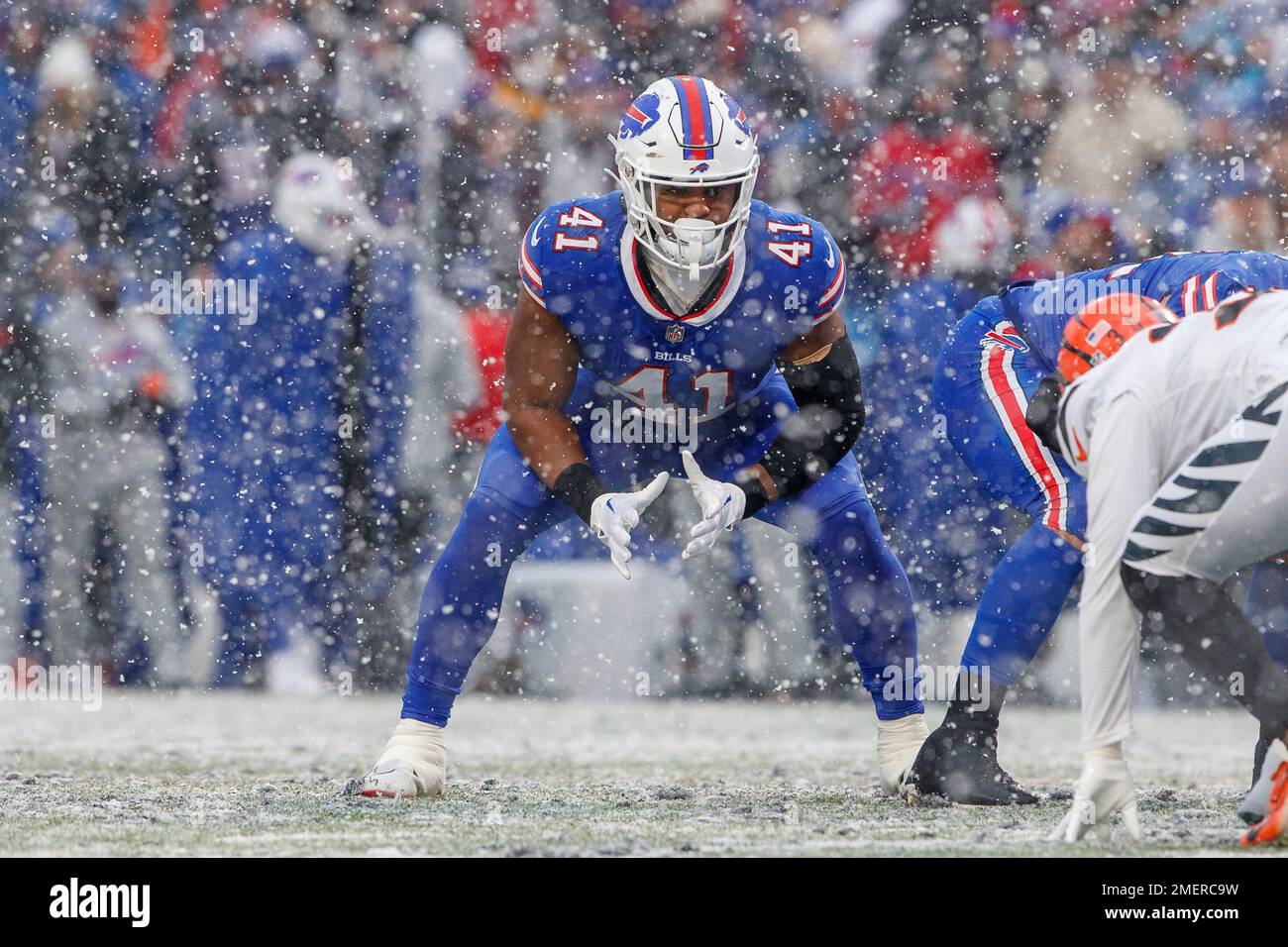Buffalo Bills fullback Reggie Gilliam (41) blocks during an NFL divisional round playoff ...
