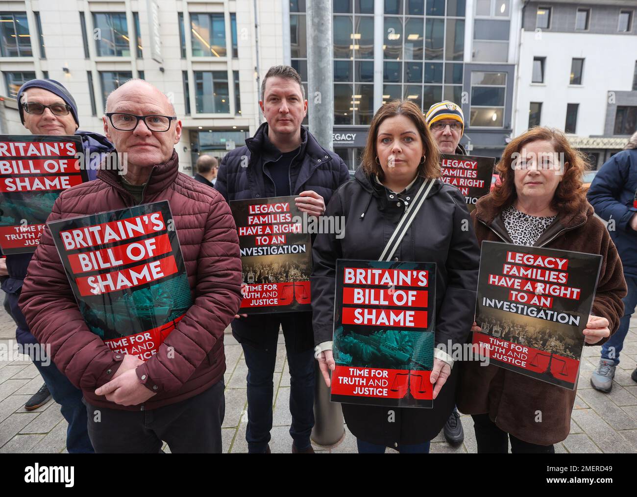 Sinn Fein Paul Maskey MP (second left) with party colleagues John ...