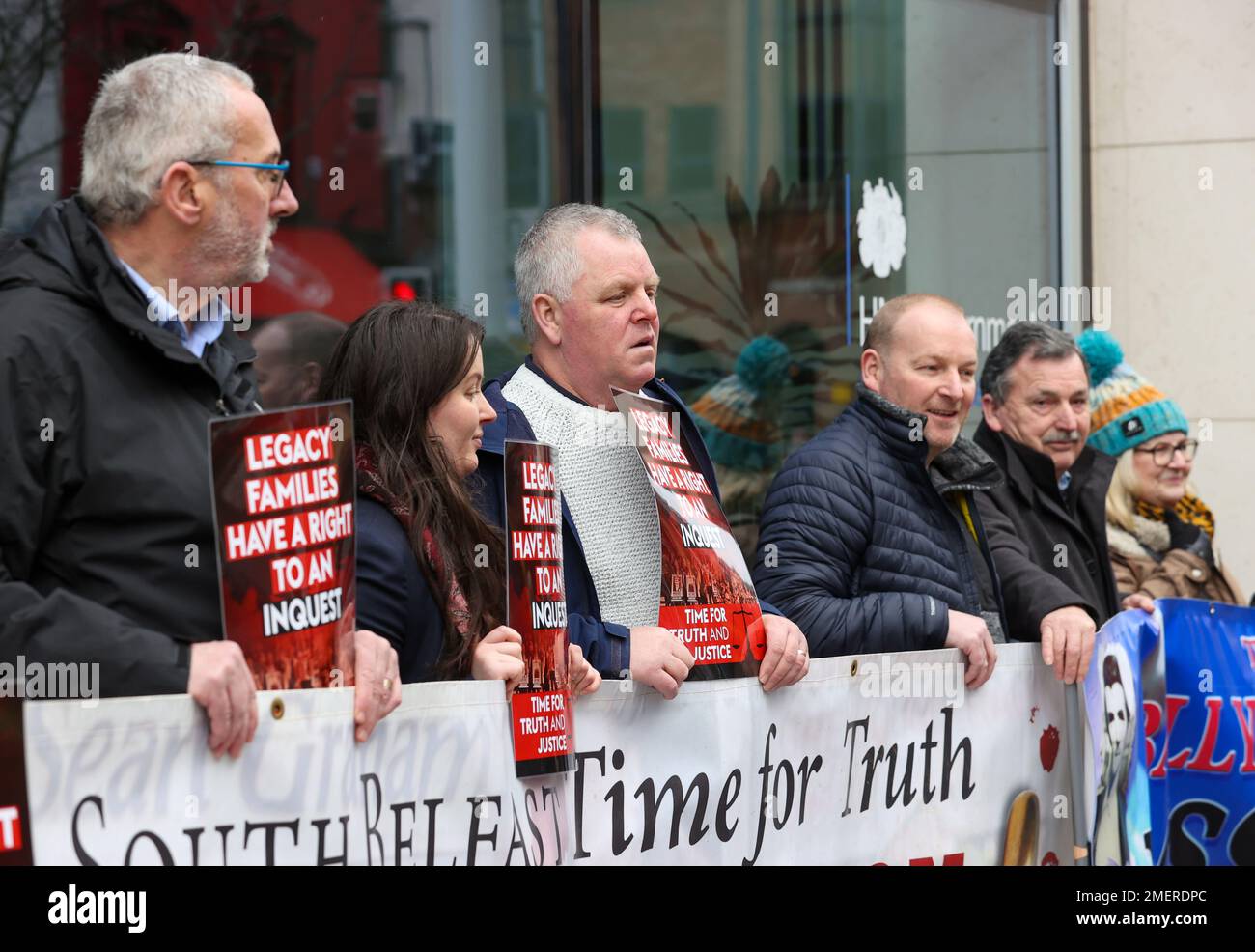 Time for Truth and Justice campaigners protest outside the Northern ...