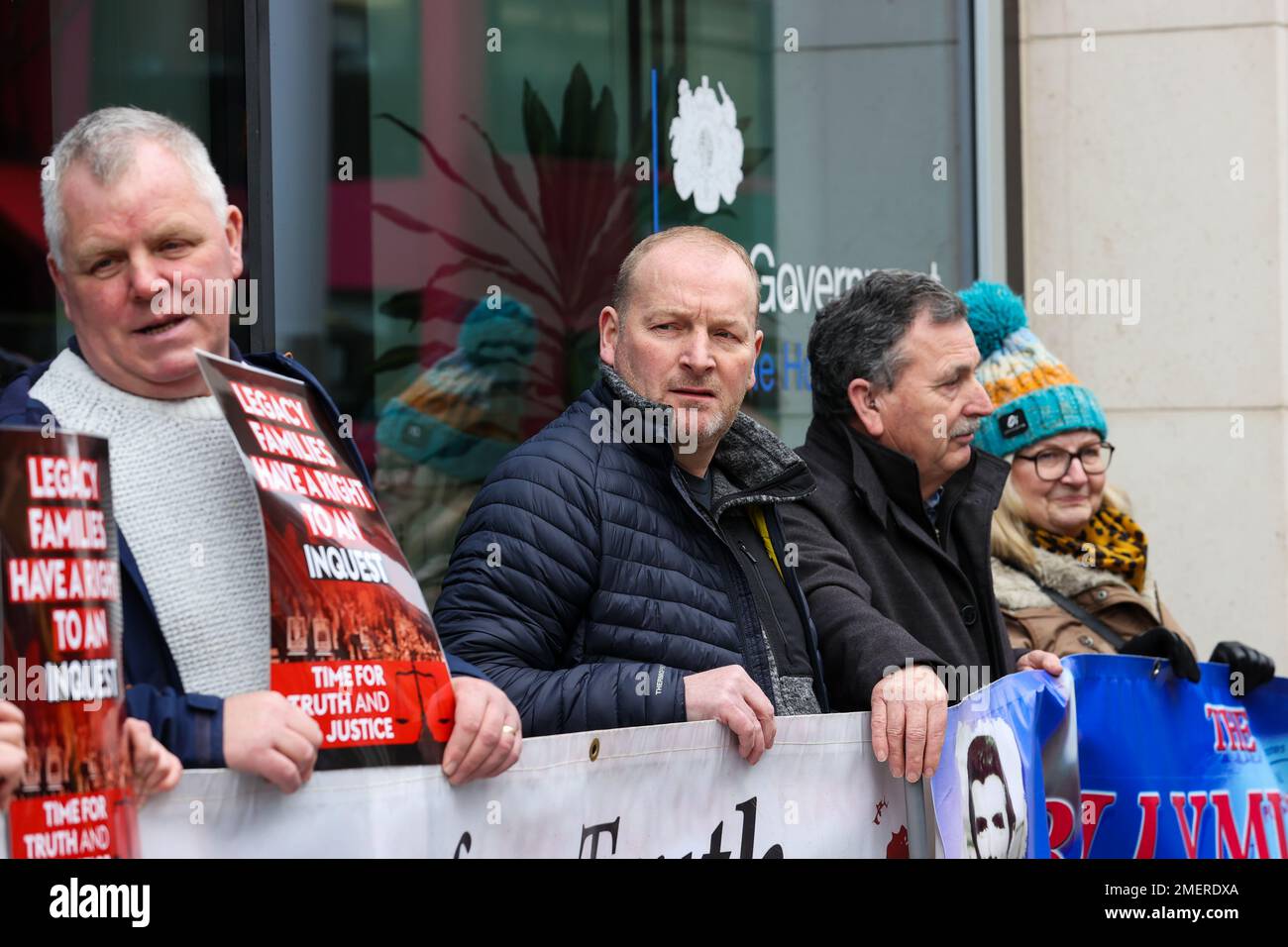 Time for Truth and Justice campaigners protest outside the Northern ...