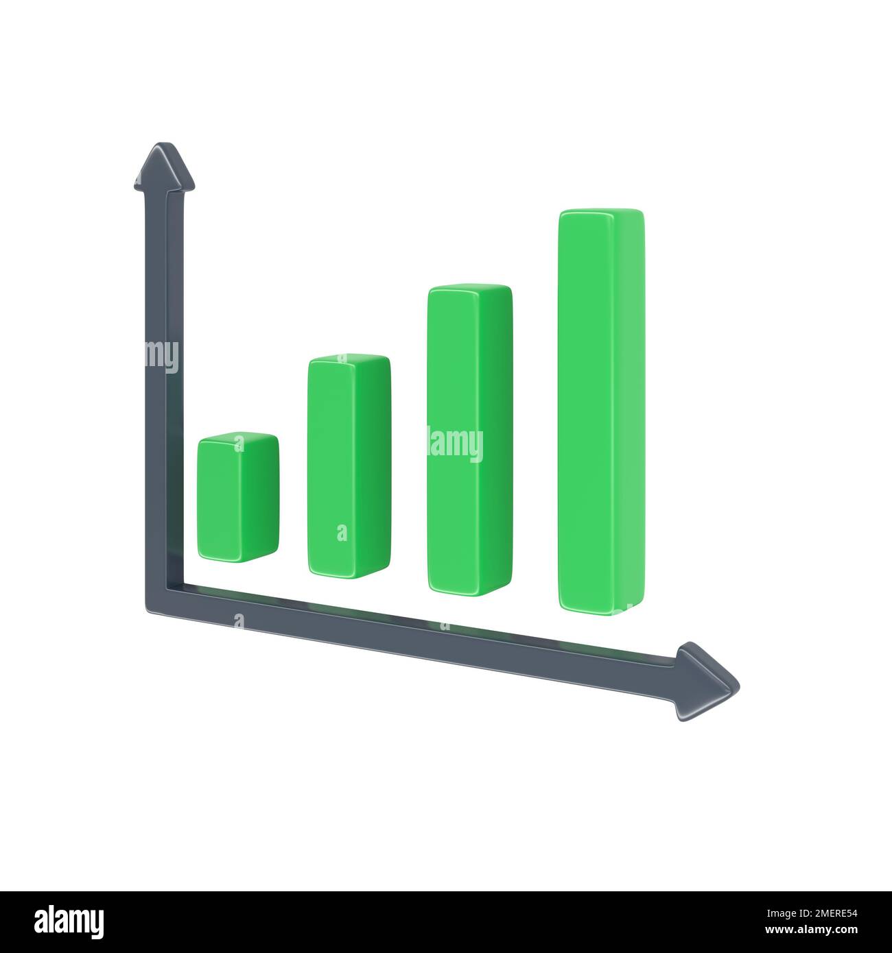 diagram graph growth green simple cartoon 3d rendering Stock Photo - Alamy