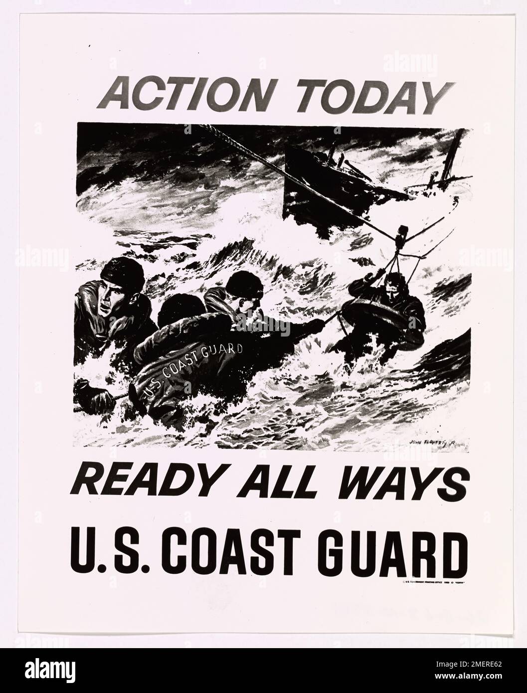 A Coast Guard recruiting poster by John Floherty, Jr., emphasizes ...