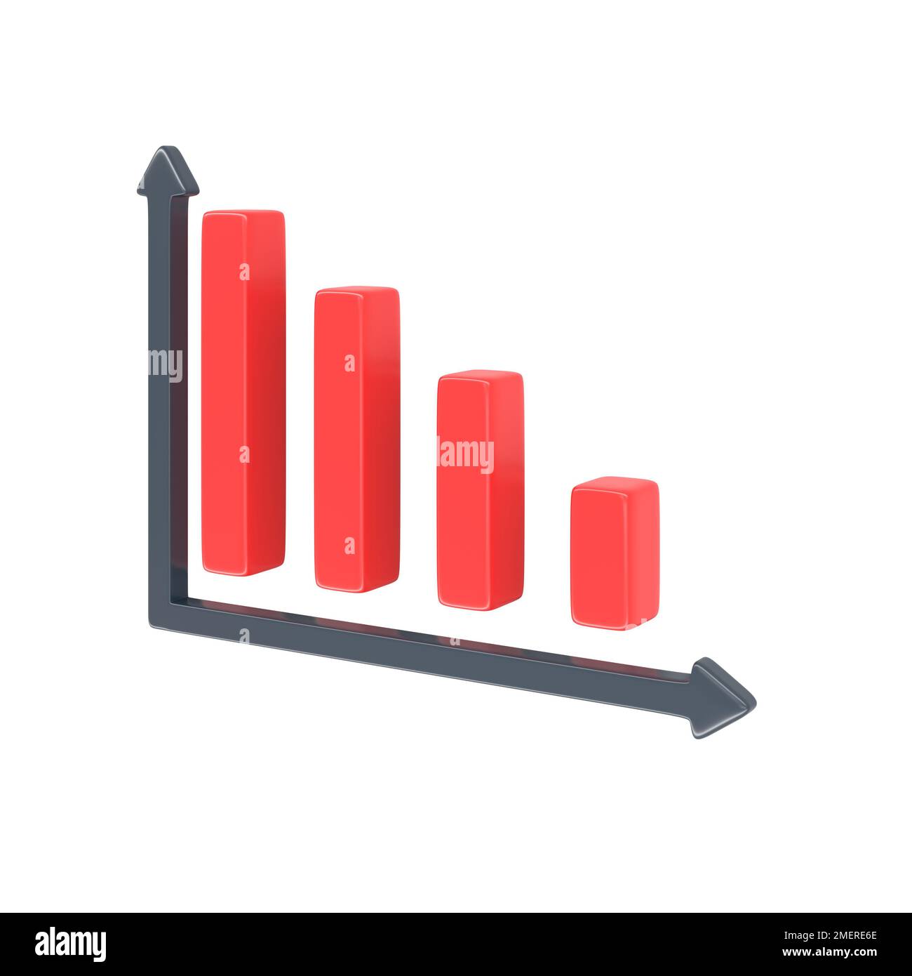 diagram graph decline red simple cartoon 3d rendering Stock Photo - Alamy