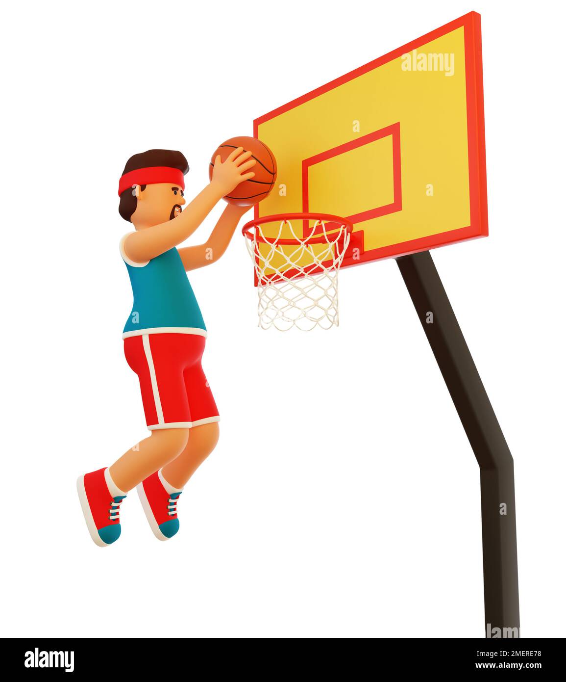 3d basketball player. Slam dunk Stock Photo - Alamy