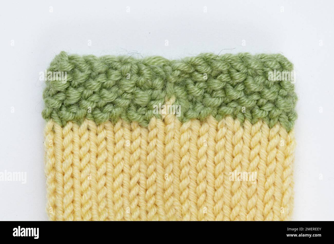 Top detail of knitted sock Stock Photo - Alamy