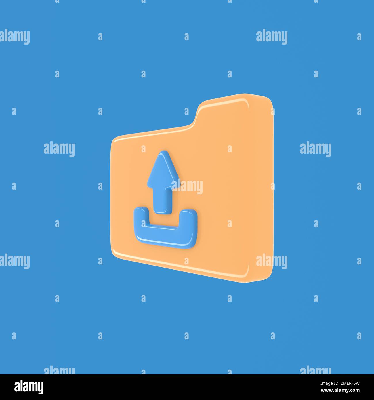 desktop interface folder upload icon isolated on blue background simple ...