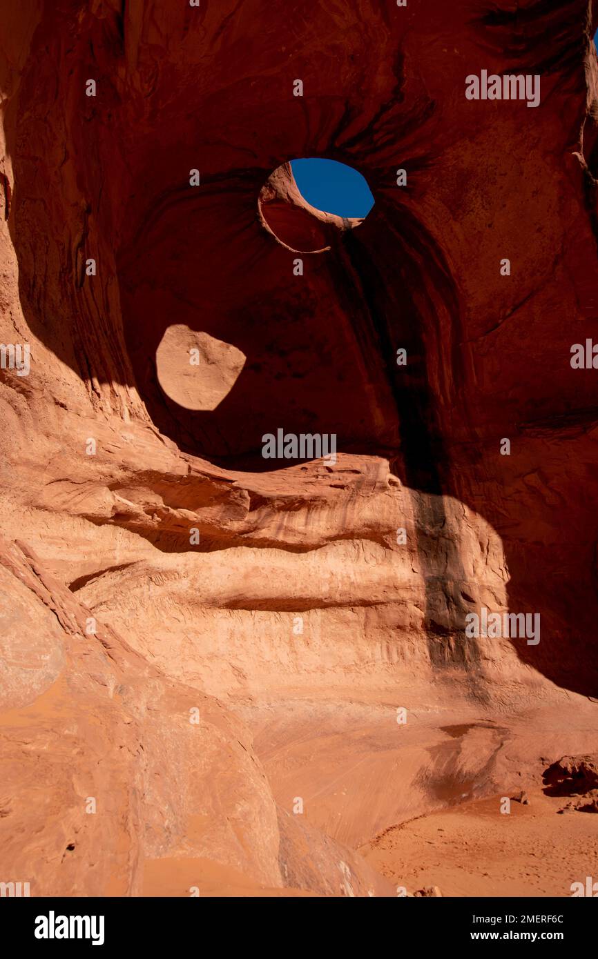 Big Hogan is one of the sandstone arches in Monument Valley, AZ, USA ...