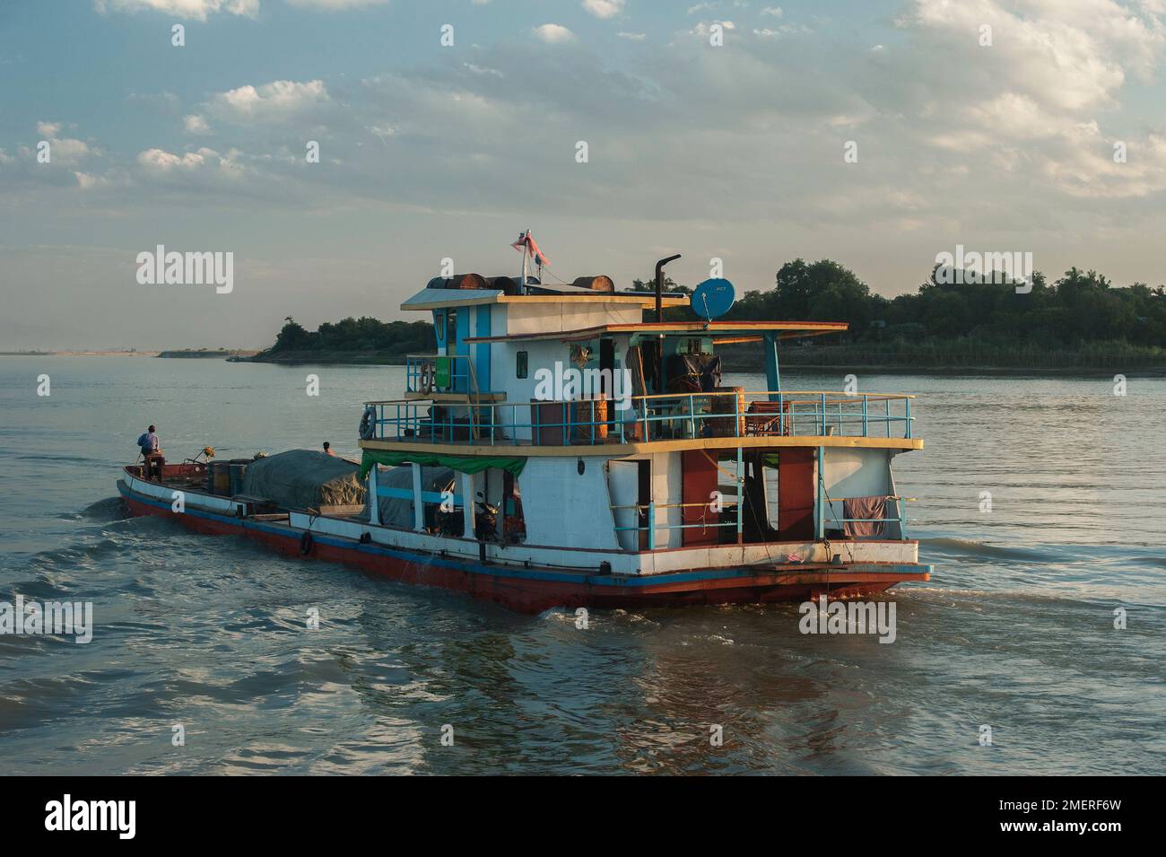 Myanmar, Northern Myanmar, Kyaukmyaung, ferry (cargo boat) to Mandalay ...