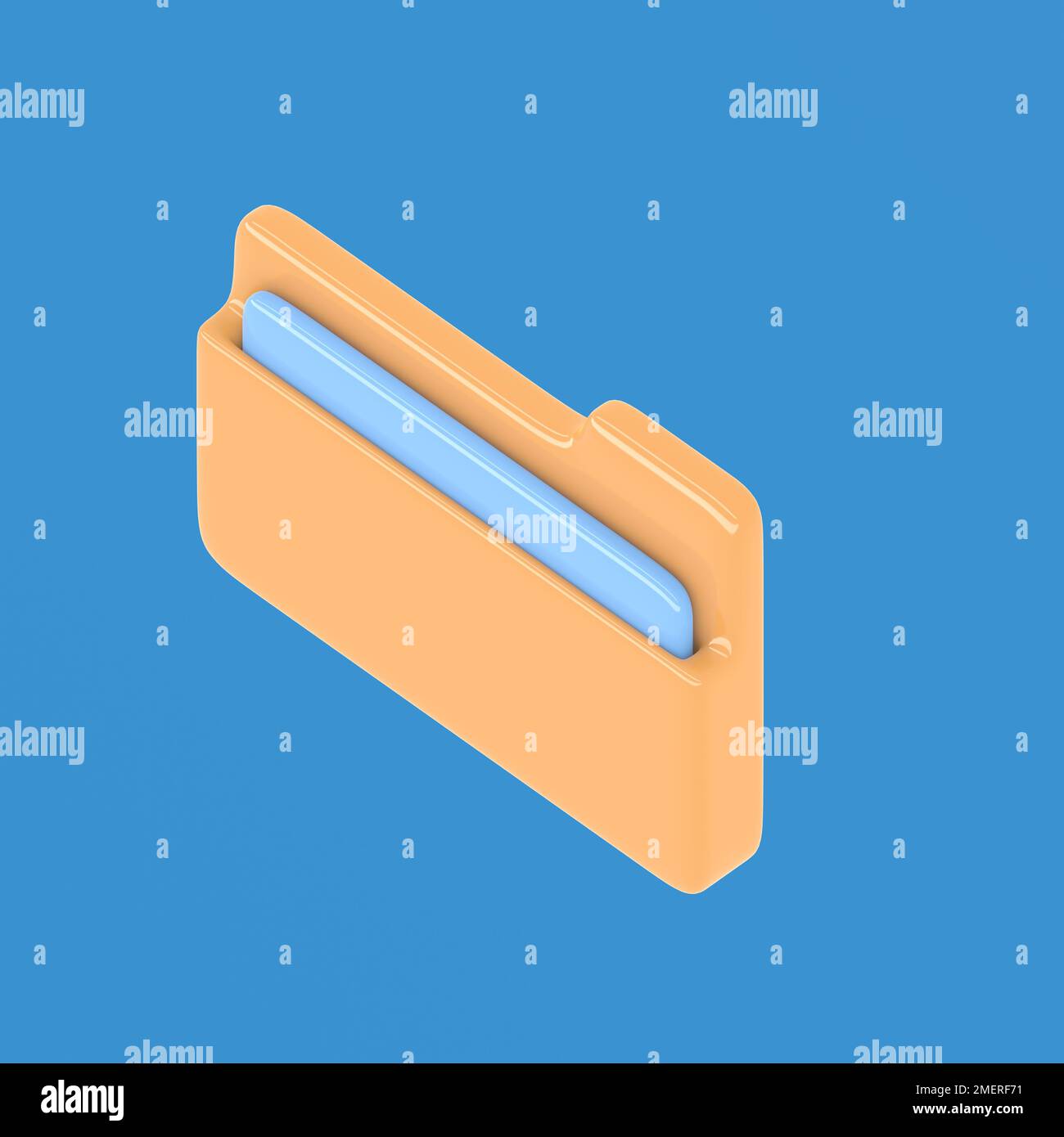 isometric desktop interface folder isolated on blue background simple ...