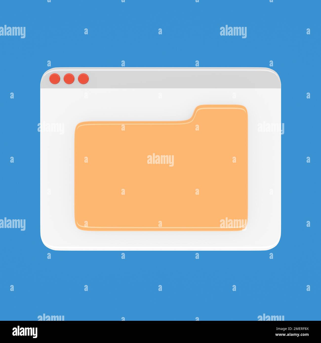 desktop interface window with folder simple cartoon ui 3d rendering ...