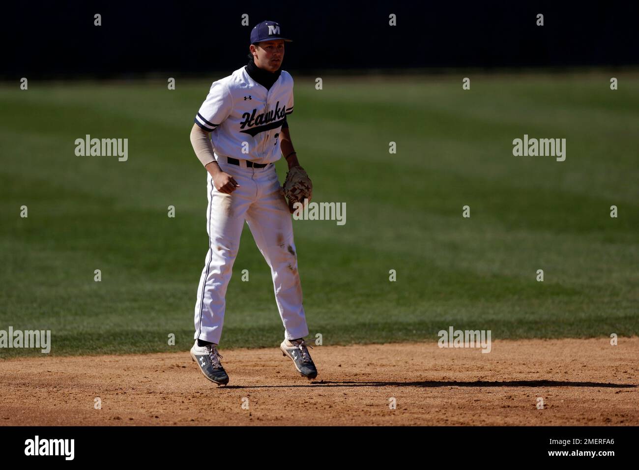 Monmouth shortstop Dixon Black in action against Siena during an NCAA ...