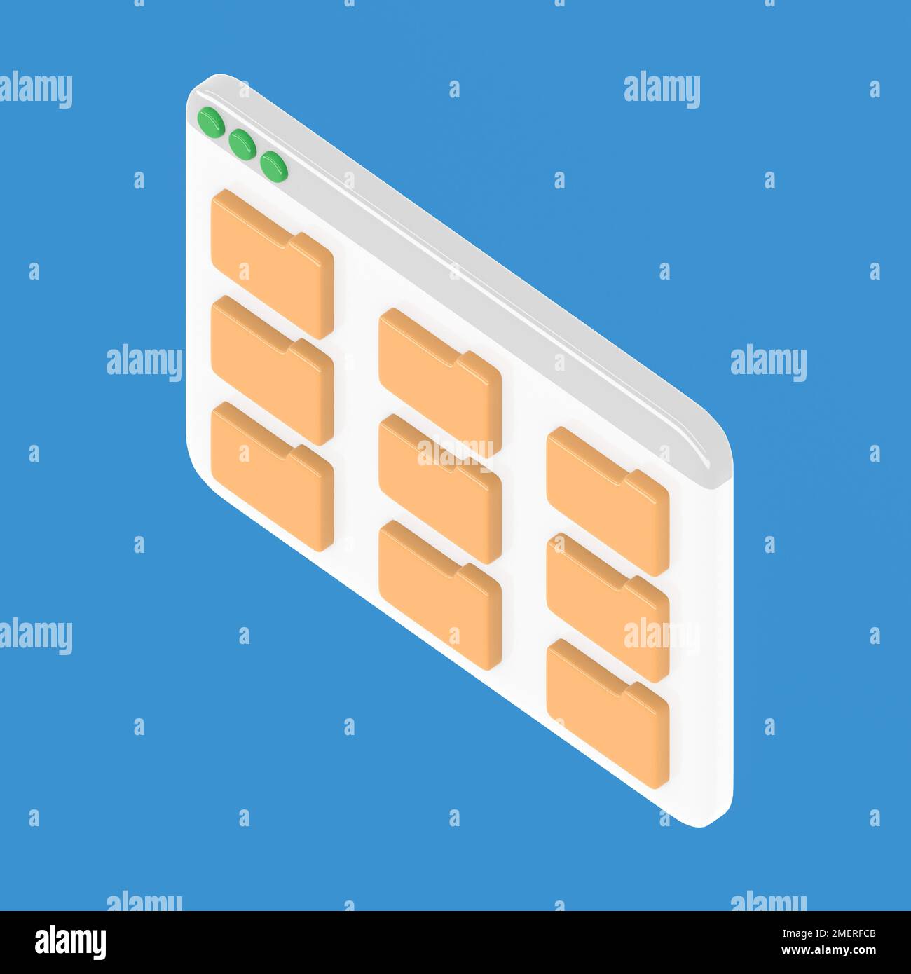 isometric desktop interface window with folders simple cartoon ui 3d ...