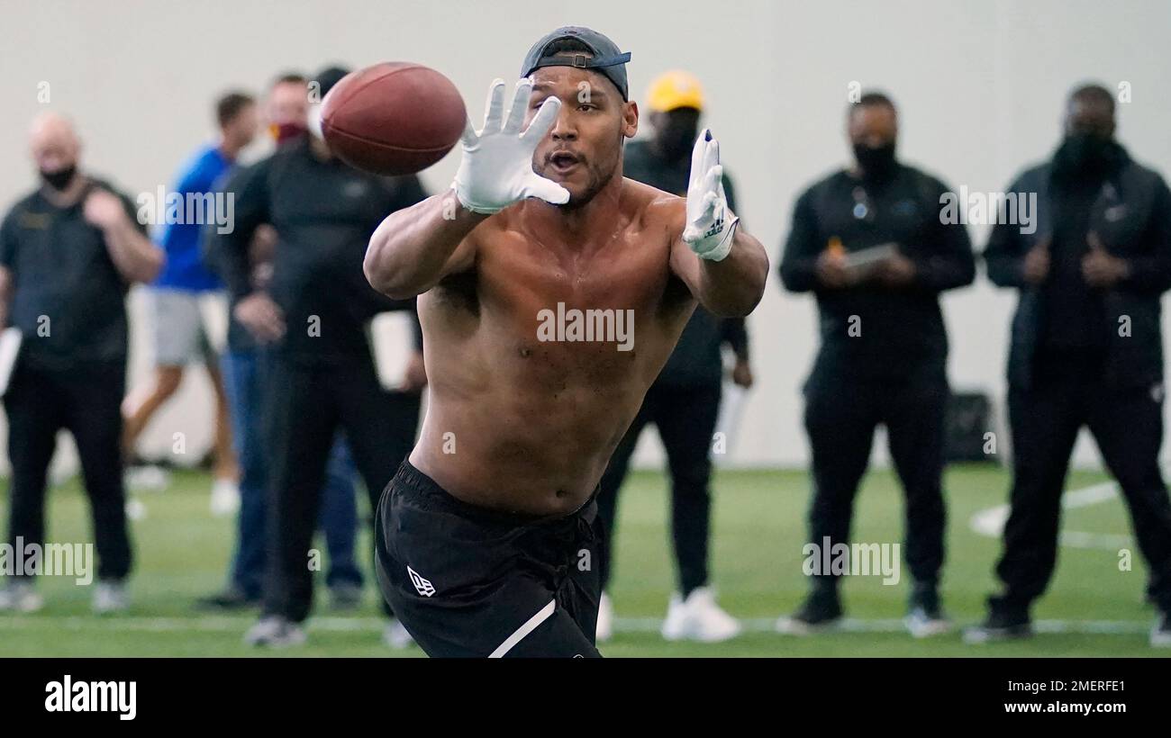 Tulsa linebacker Zaven Collins works out for scouts at NFL pro day ...