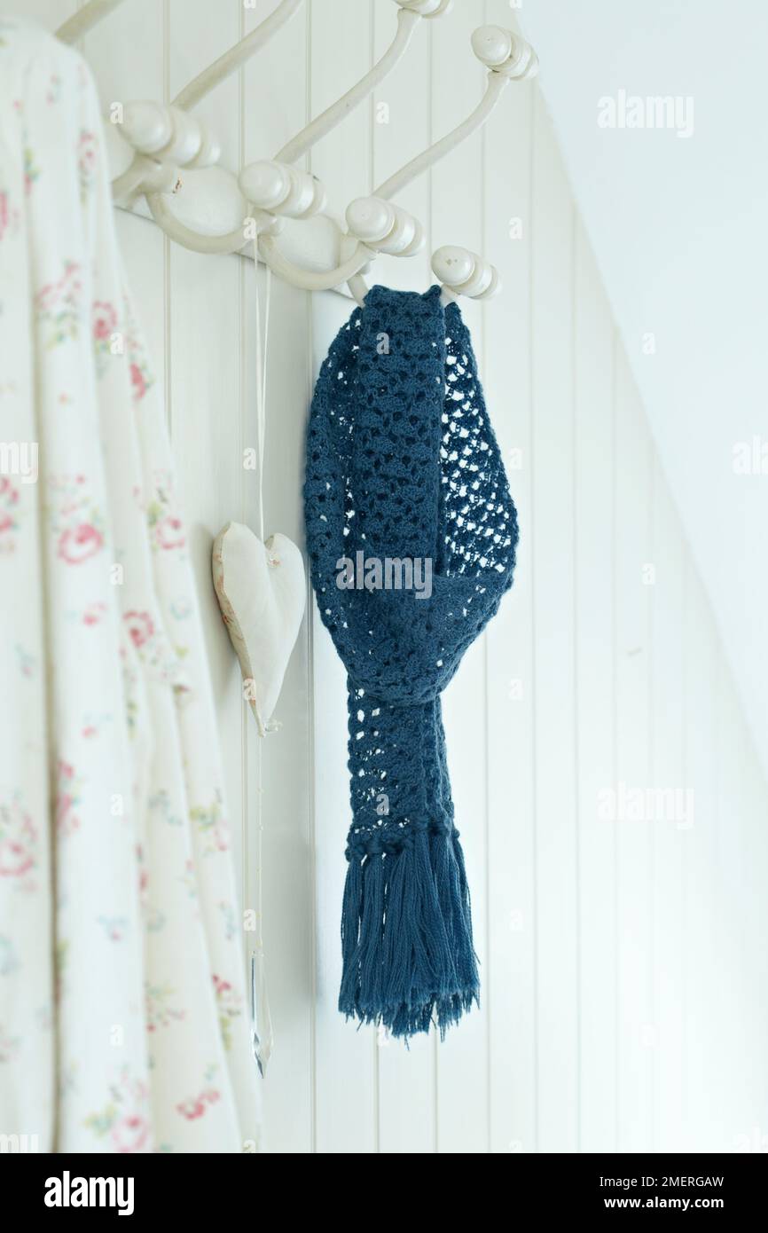 Crocheted scarf hanging Stock Photo - Alamy