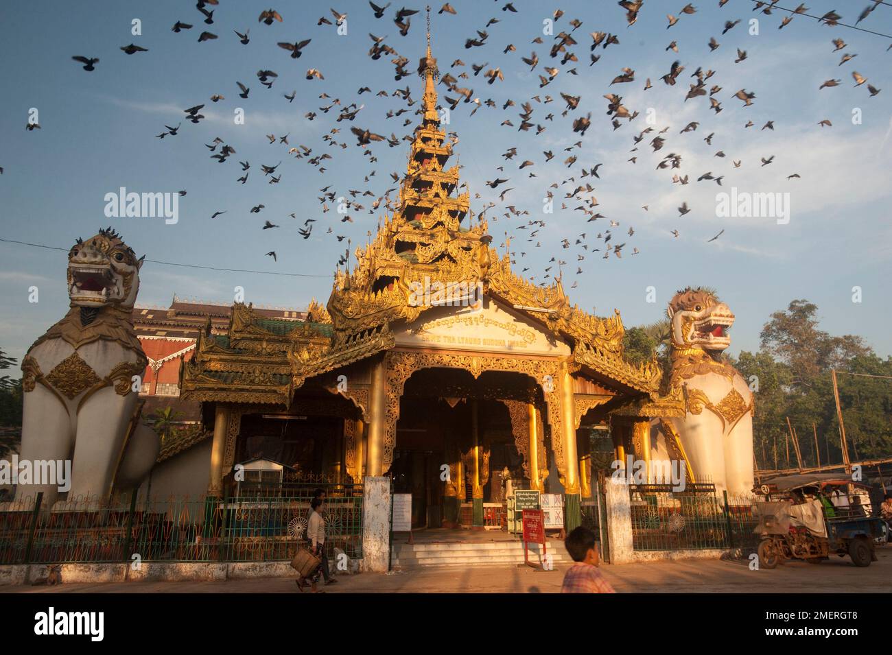 Myanmar, Bago Division, Bago, Swethalyaung Buddha, entrance with ...