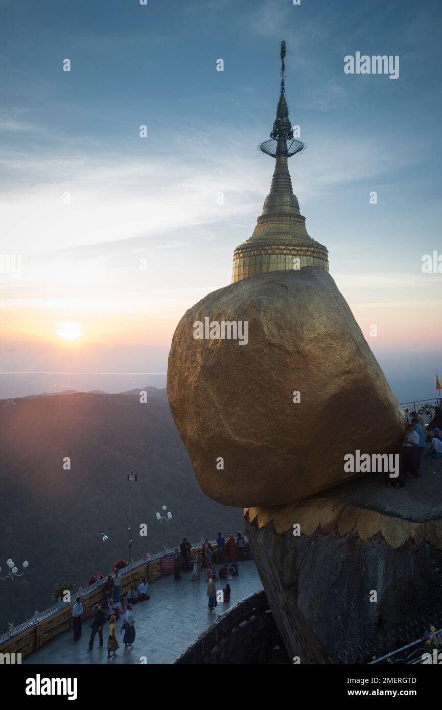 Myanmar, South east Myanmar, Kyaiktiyo Pagoda, Golden Rock Stock Photo ...