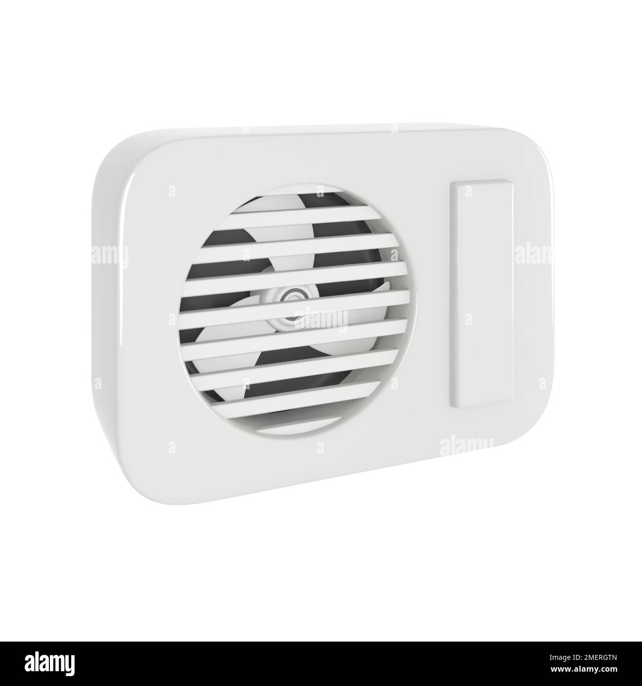 white air conditioner front view on white background 3d rendering Stock ...