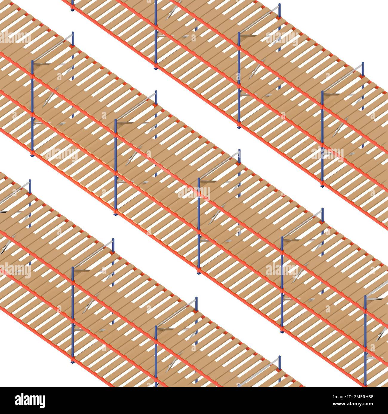 empty warehouse shelving racks on white background isometric 3d ...