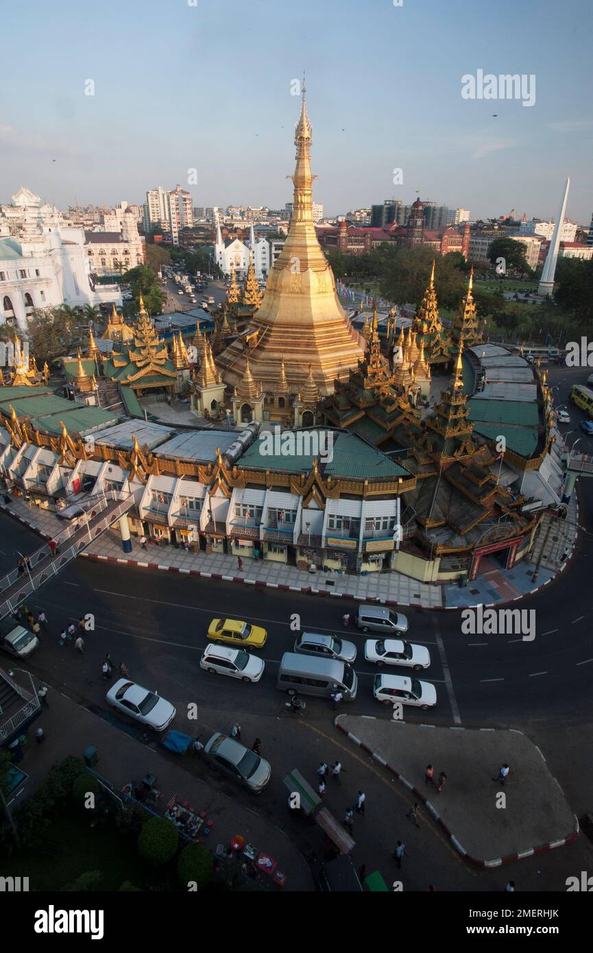 Myanmar, Yangon, Downtown, Sule Paya, aerial view Stock Photo - Alamy