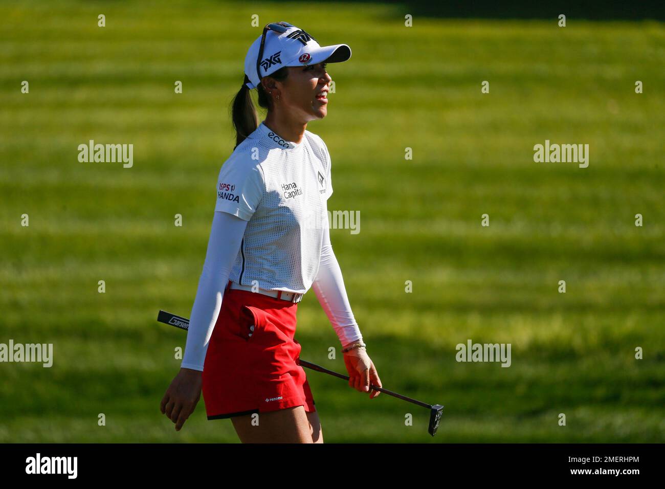 Lydia Ko of New Zealand, walks to the 16th hole during the final round ...