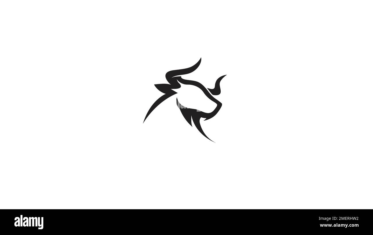 Creative Bull Head black color Logo Vector Design symbol illustration ...