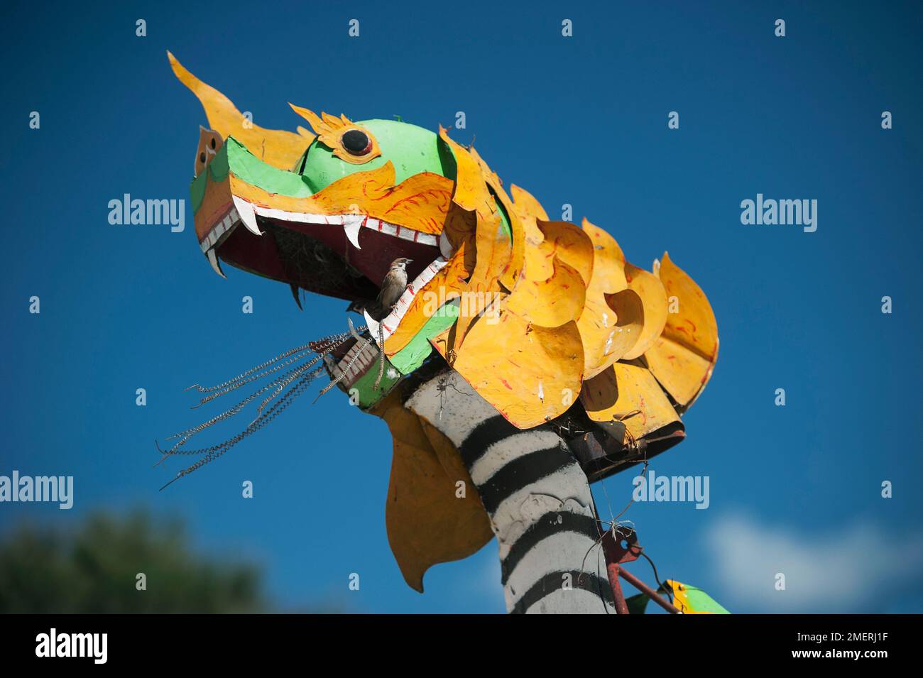 Myanmar, Western Myanmar, Bagan, Shwezigon Paya, dragon detail with ...