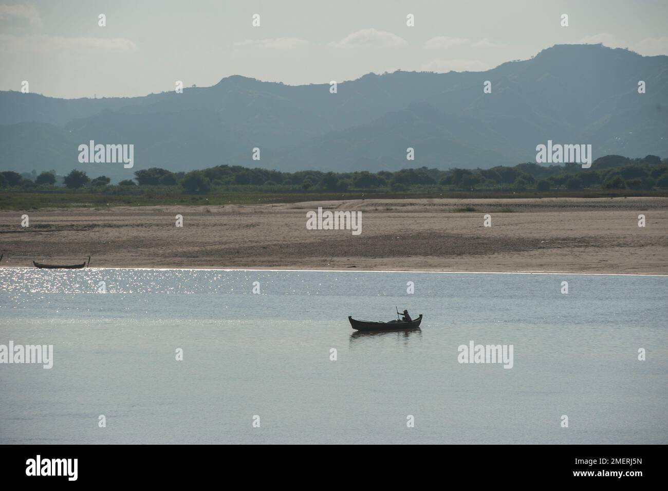 Myanmar, Western Burma, Bagan, boat on river Stock Photo - Alamy