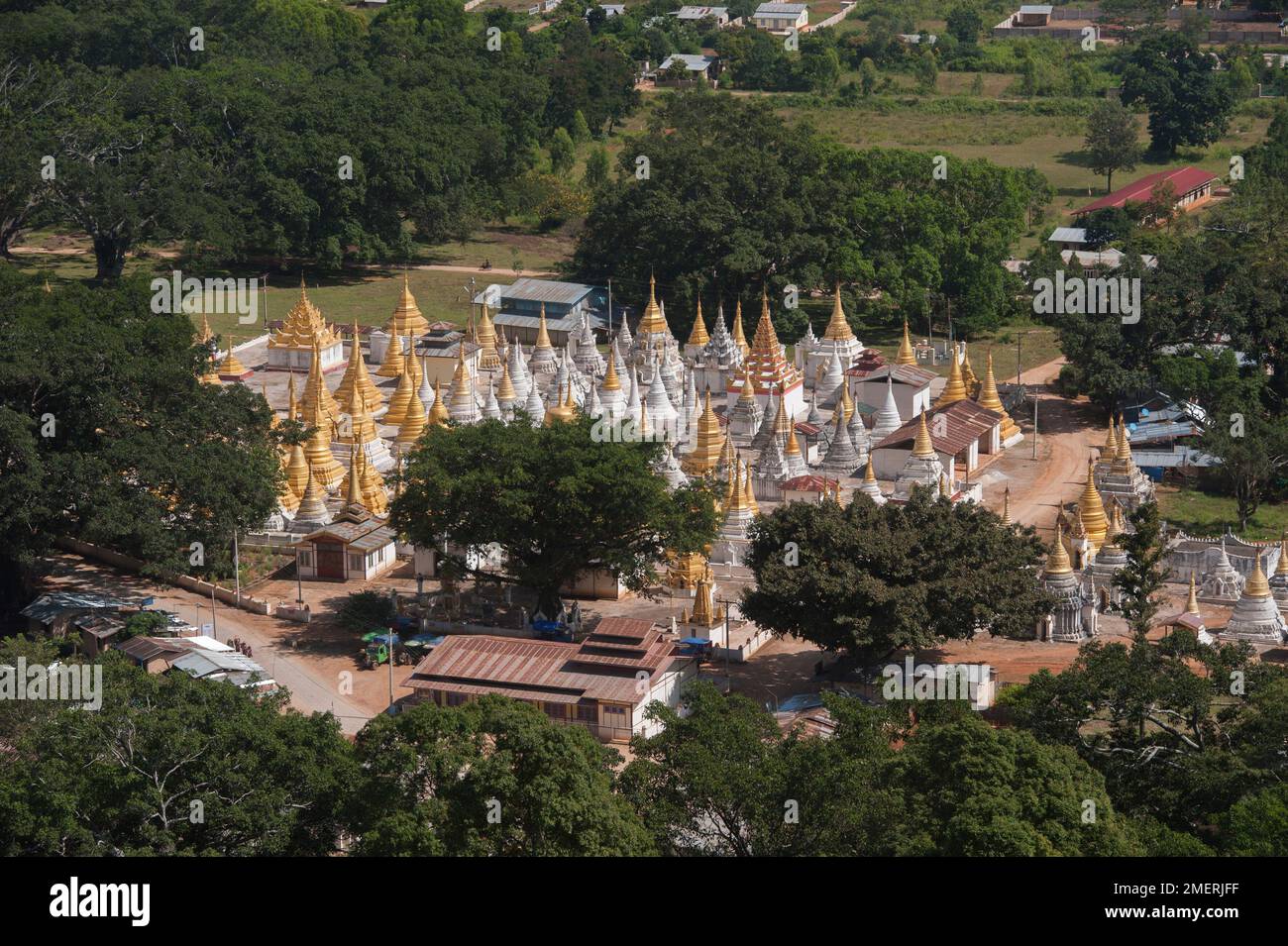 Myanmar, Eastern Myanmar, Pindaya, Pindaya Caves, view from top of ...