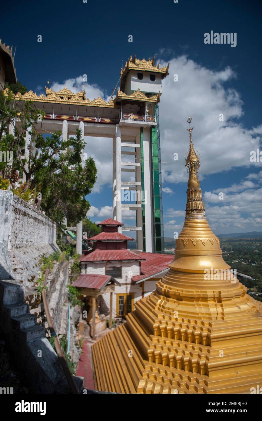 Myanmar, Eastern Myanmar, Pindaya, Pindaya Caves, elevator Stock Photo ...