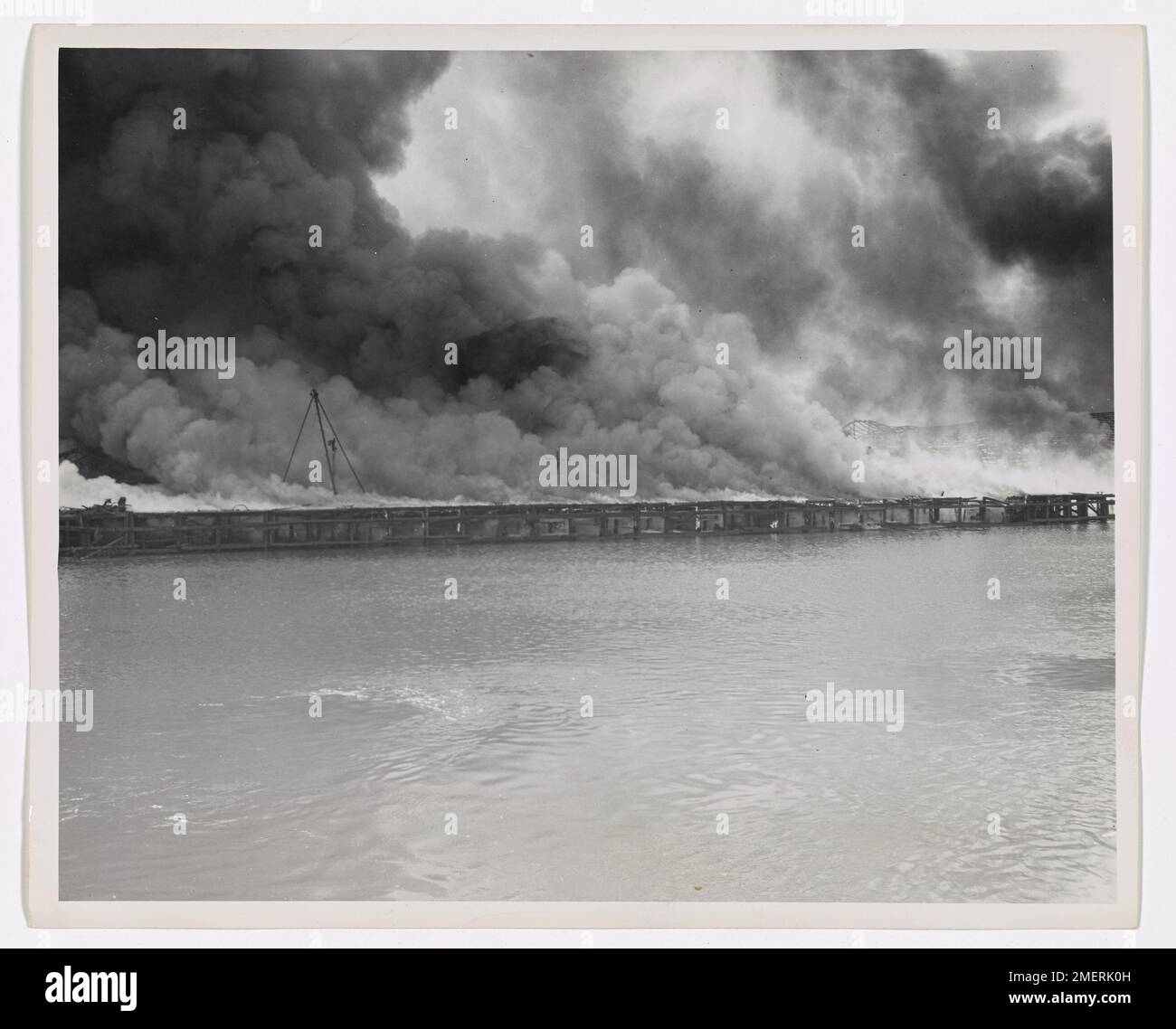 Dock Fires. This image depicts dock fires in the warehouse area Stock ...