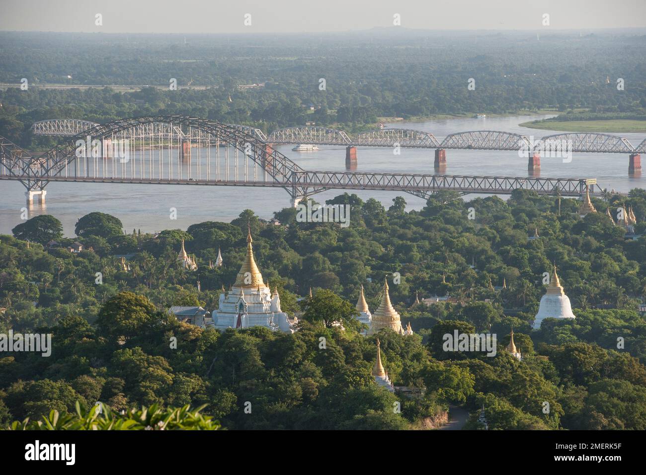 Myanmar, Mandalay Region, Sagaing Hill and Ava Bridge Stock Photo - Alamy