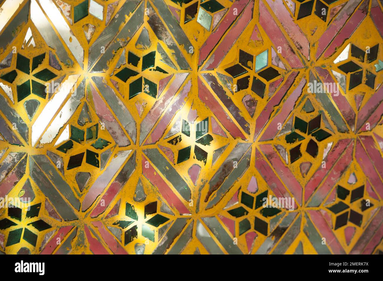 Myanmar, Mandalay region, Mandalay, Mandalay Hill, pillar detail ...