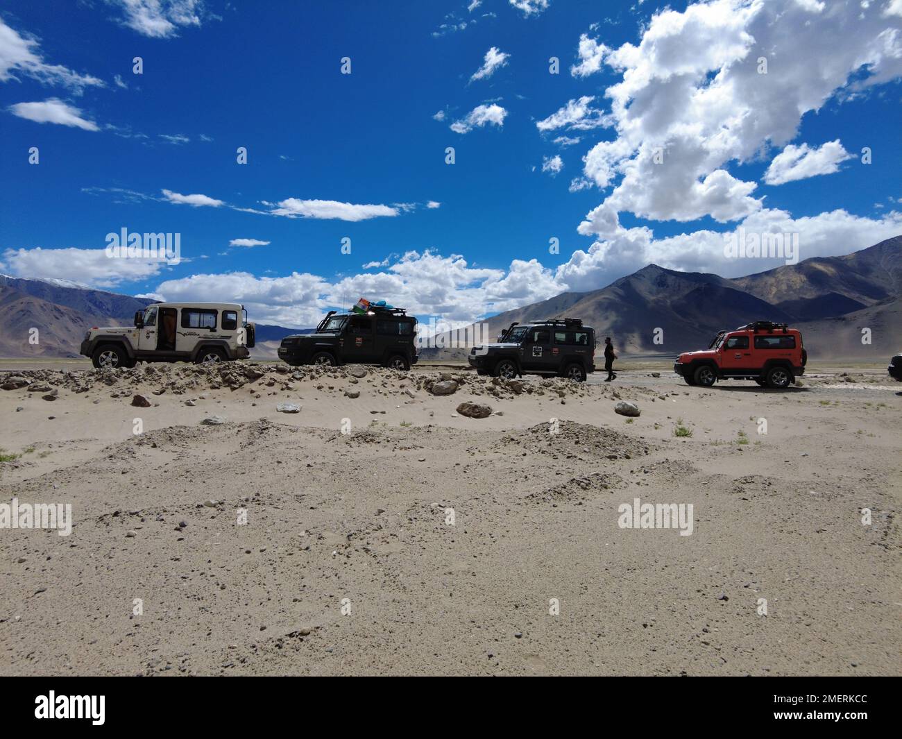 Ladakh, India - August 24th, 2022: SUV Car in Mountais, Road trip in ...