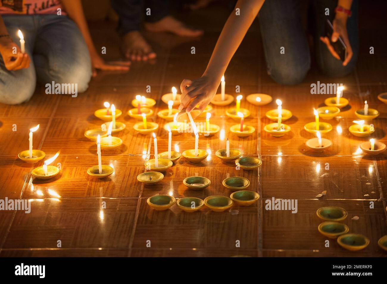 Myanmar, Mandalay, Mandalay Hill, Festival of Lights Stock Photo - Alamy