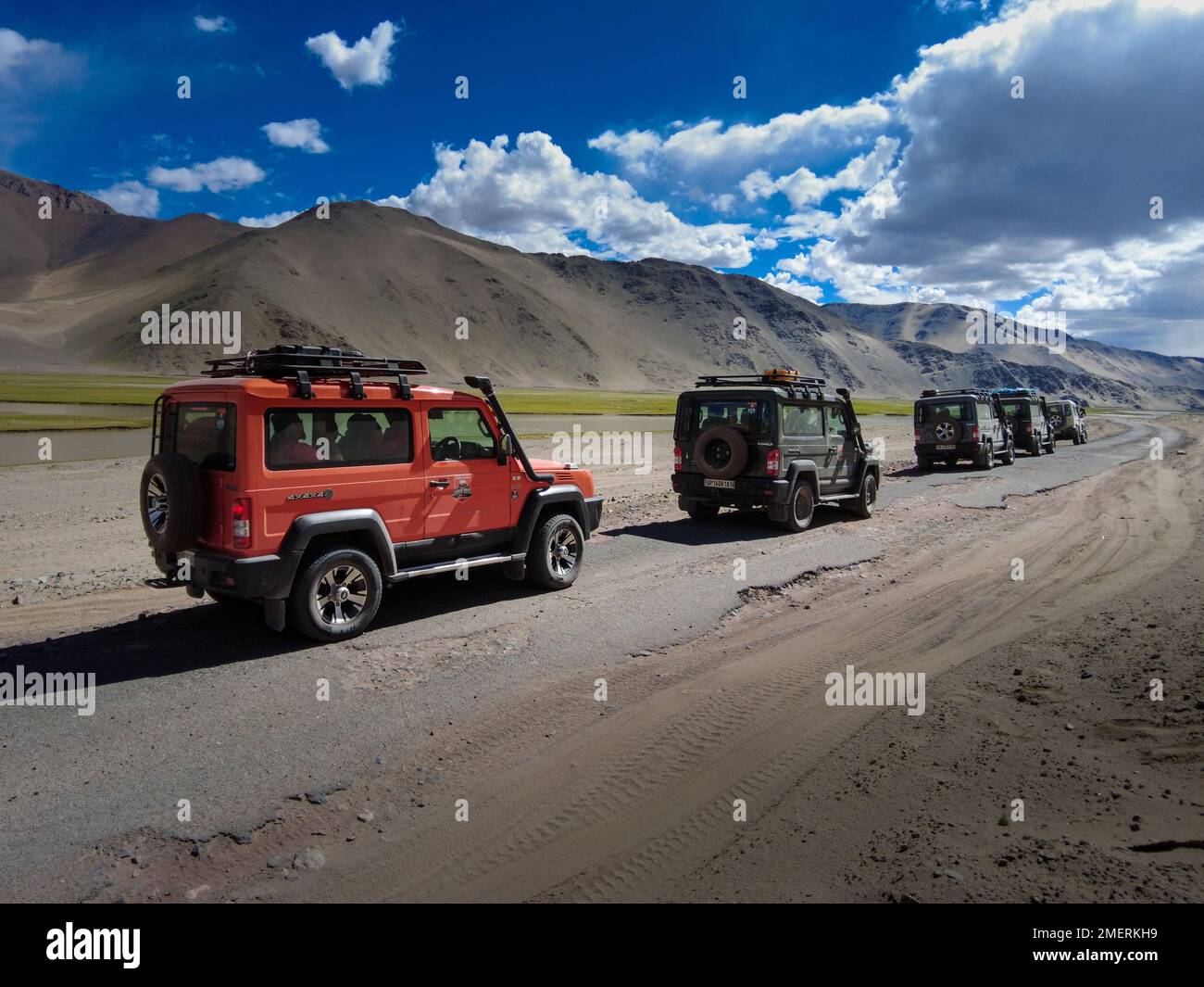 Ladakh, India - August 24th, 2022: SUV Car in Mountais, Road trip in ...