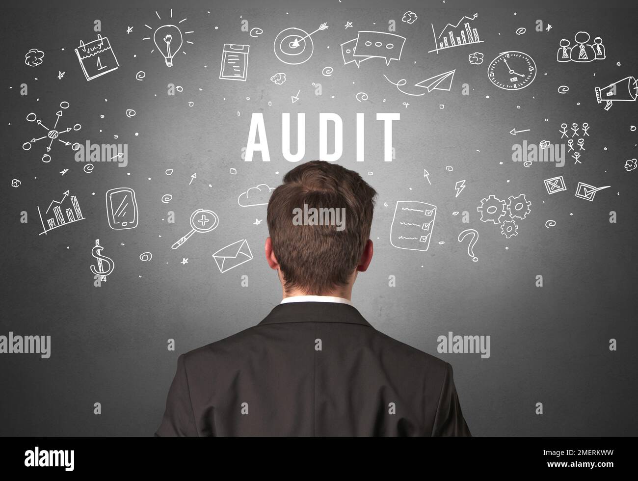 Rear view of a businessman Stock Photo - Alamy