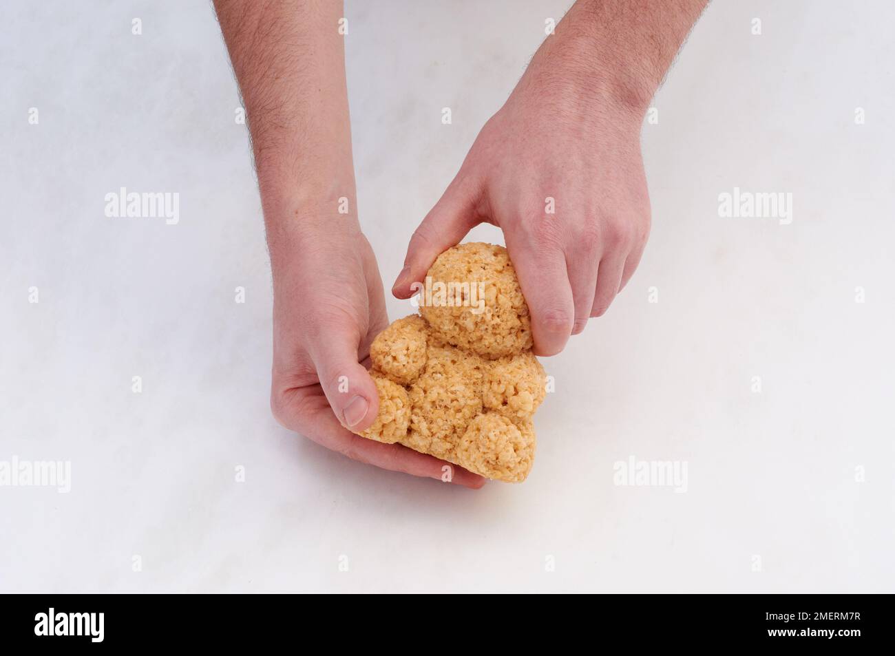 Modelling teddy bear from rice crisp mould Stock Photo - Alamy