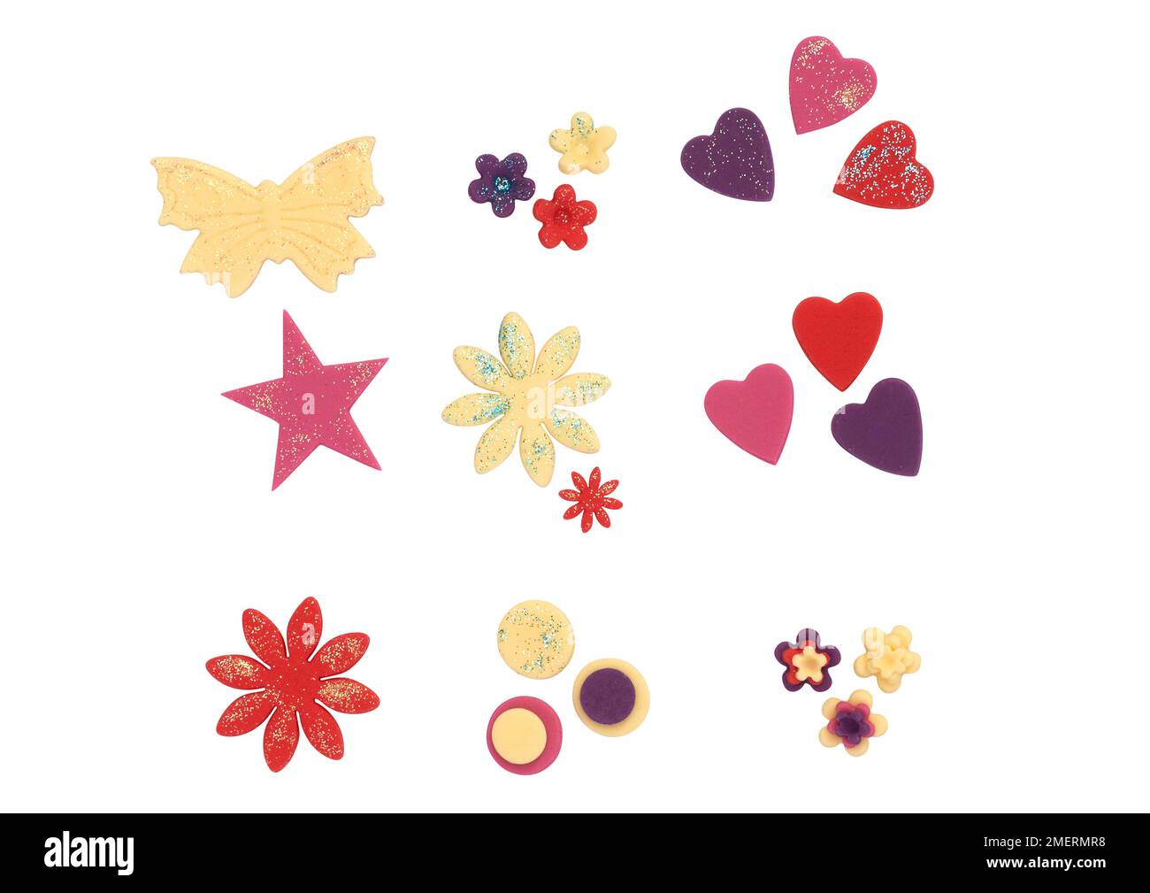 Fondant icing shapes, cake decorations Stock Photo - Alamy