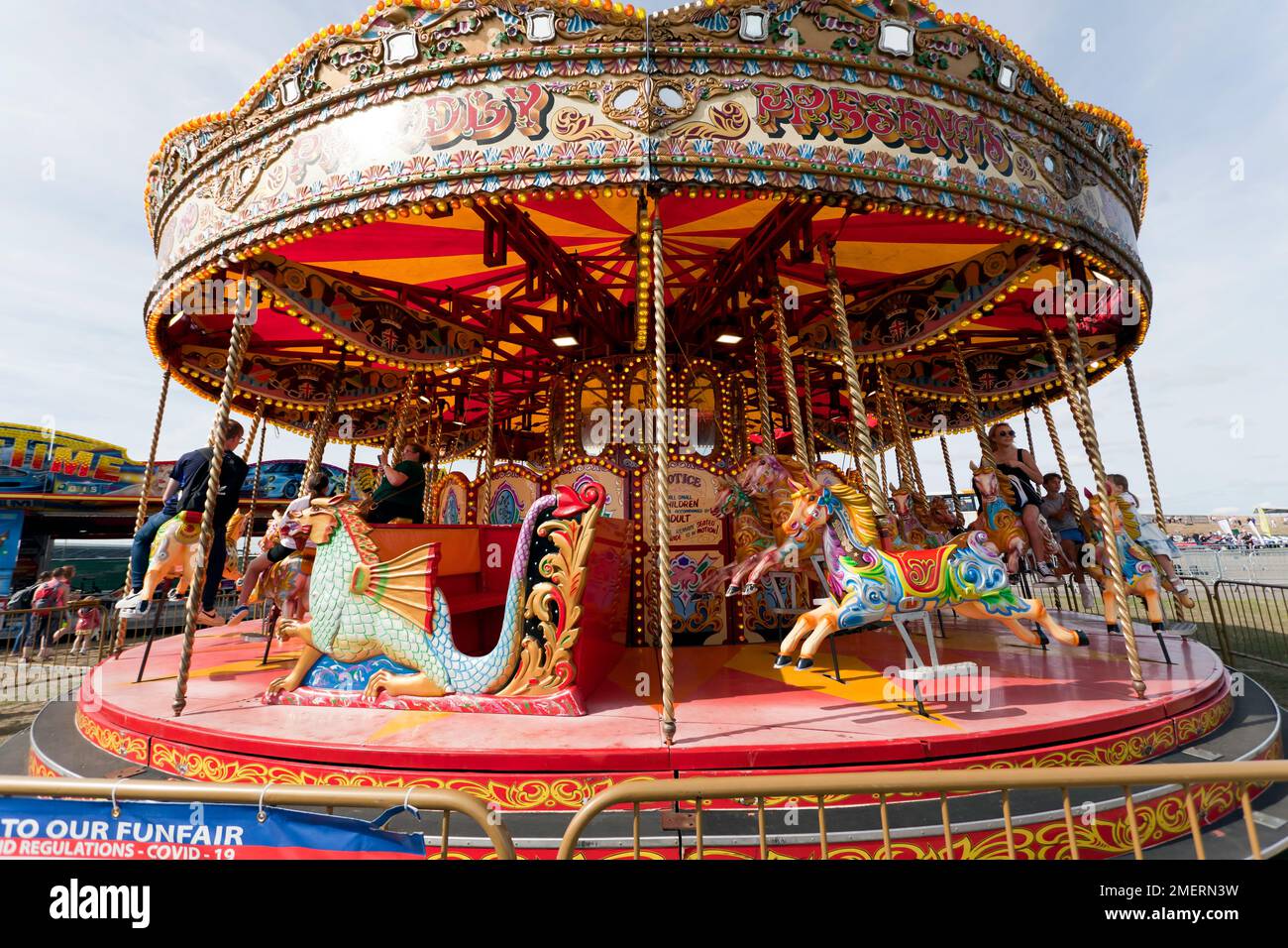 A Carousel Funfair Ride on the Village Green at the 2022 Silverstone ...