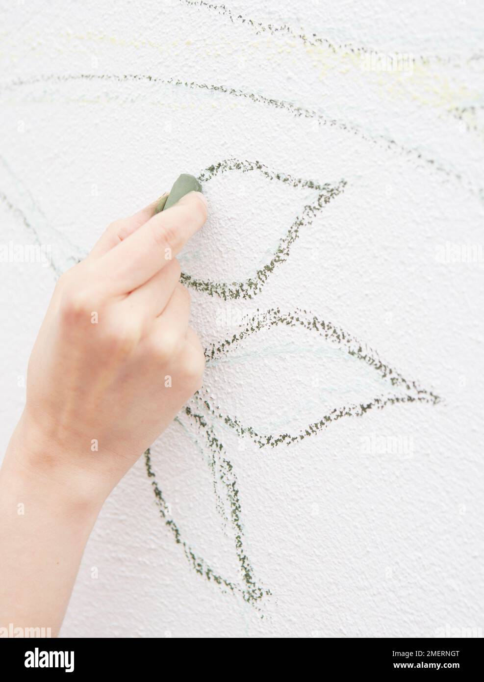 Drawing tree design on outer wall Stock Photo - Alamy