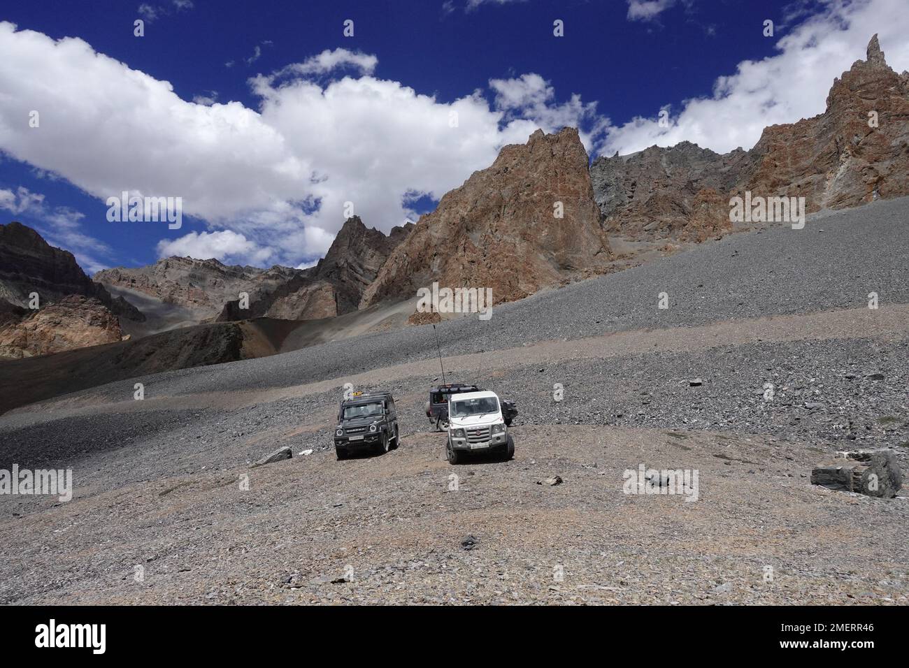 Ladakh, India - August 24th, 2022: SUV Car in Mountais, Road trip in ...