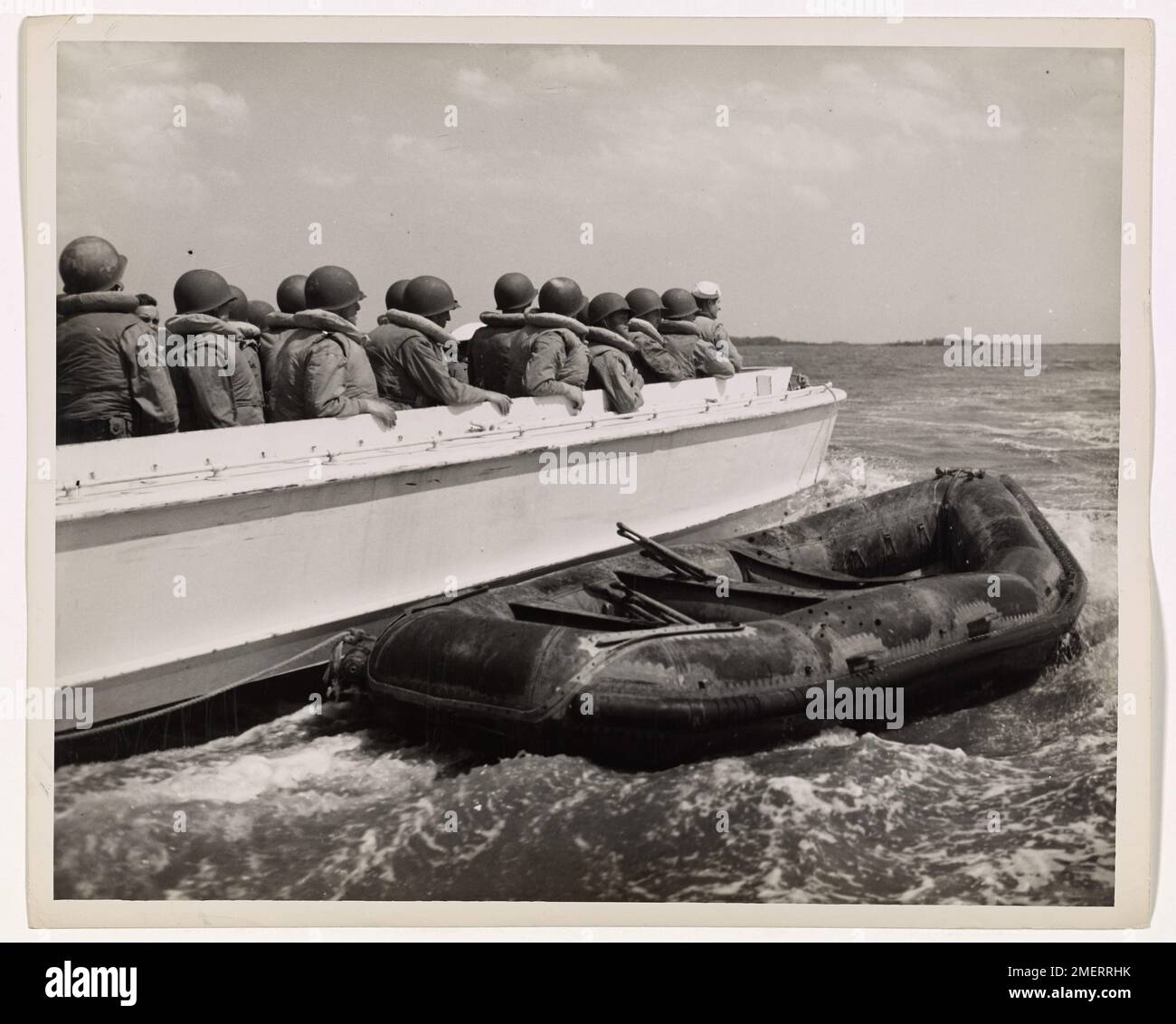 A Coast Guard barge is pictured during commando training exercises on ...
