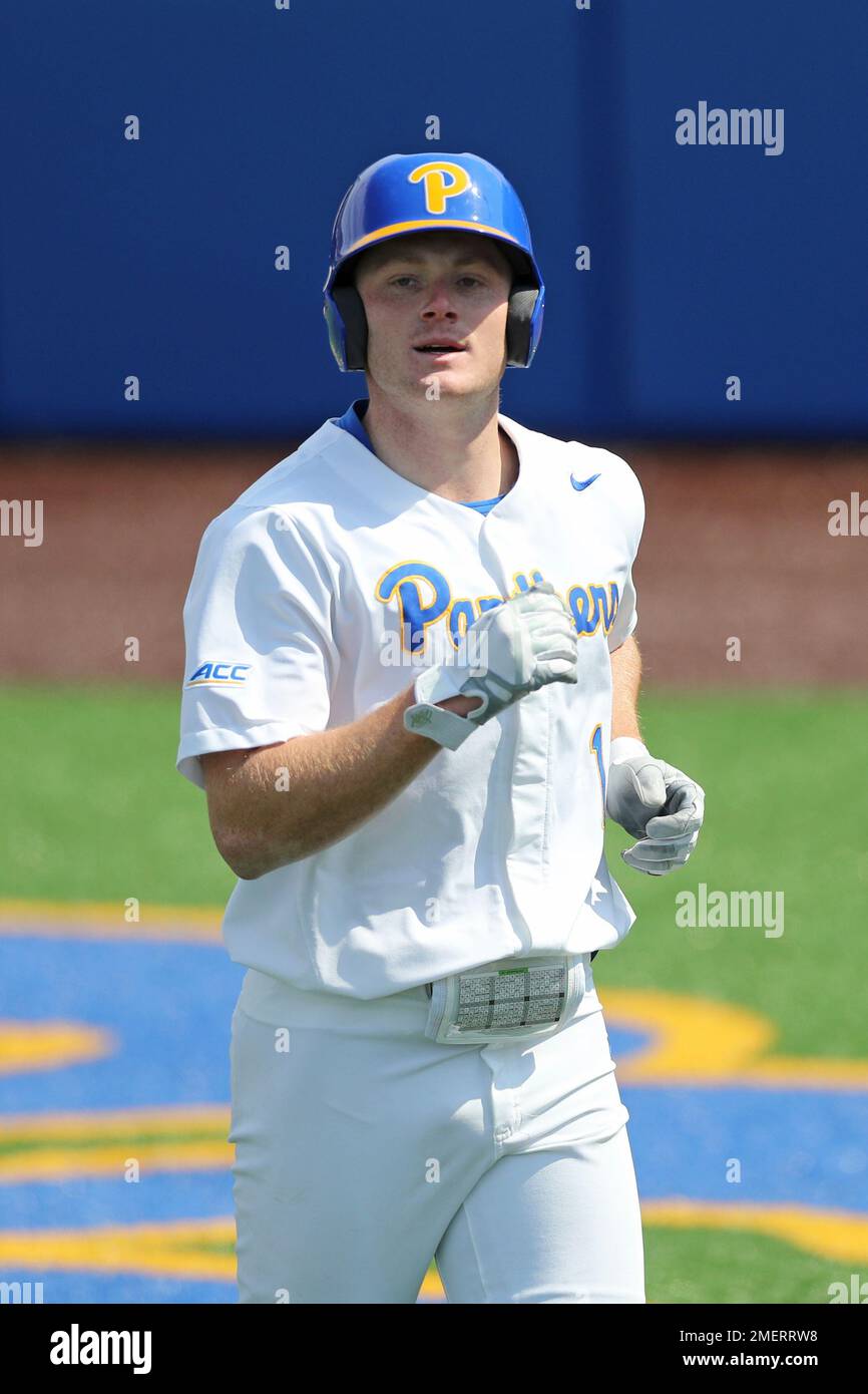 Pittsburgh's Nico Popa #1 is seen during an NCAA baseball game against ...