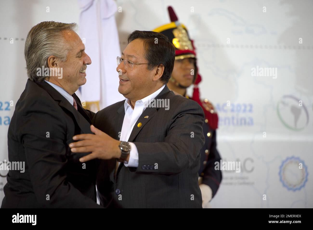 Buenos Aires, Argentina. 24th Jan, 2023. ALberto Fernandez (l ...