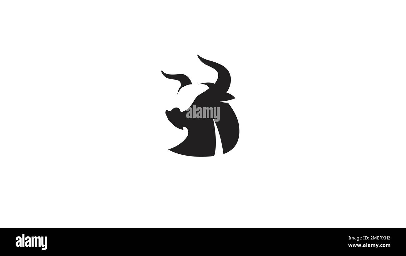 Creative Bull Head black color Logo Vector Design symbol illustration ...