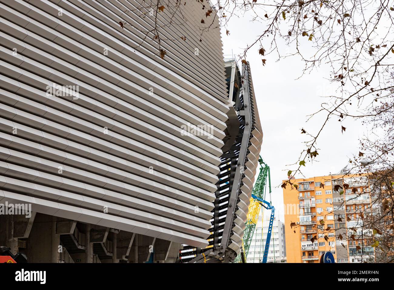 Santiago Bernabeu. Exterior of the Santiago Bernabéu stadium in full ...